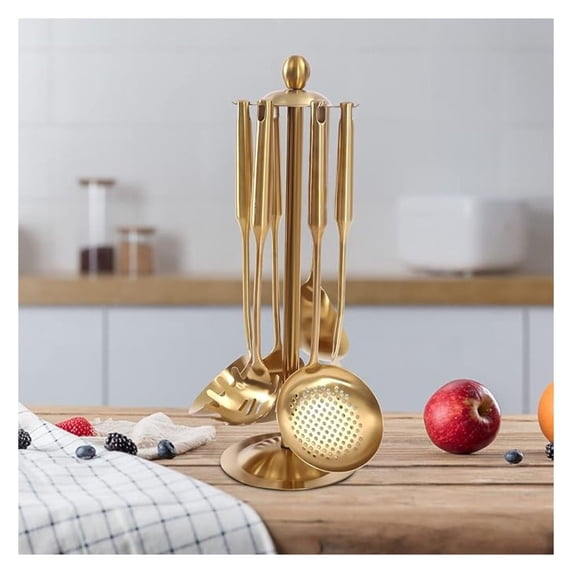 7 Pcs Cooking Utensil Set, Kitchen Stainless Steel Cookware Set with ...