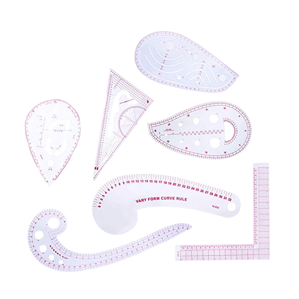 RENACLIPY 7 Pcs Plastic Sew Ruler Tailor Set All-Round Measuring ...