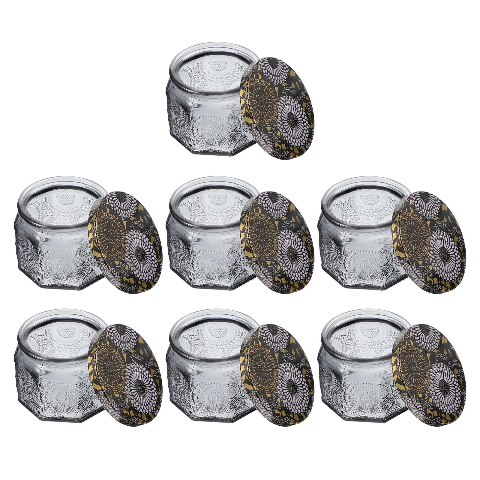 7 Pcs DIY Embossed Candle Jars Candle Storage Container DIY Candle ...