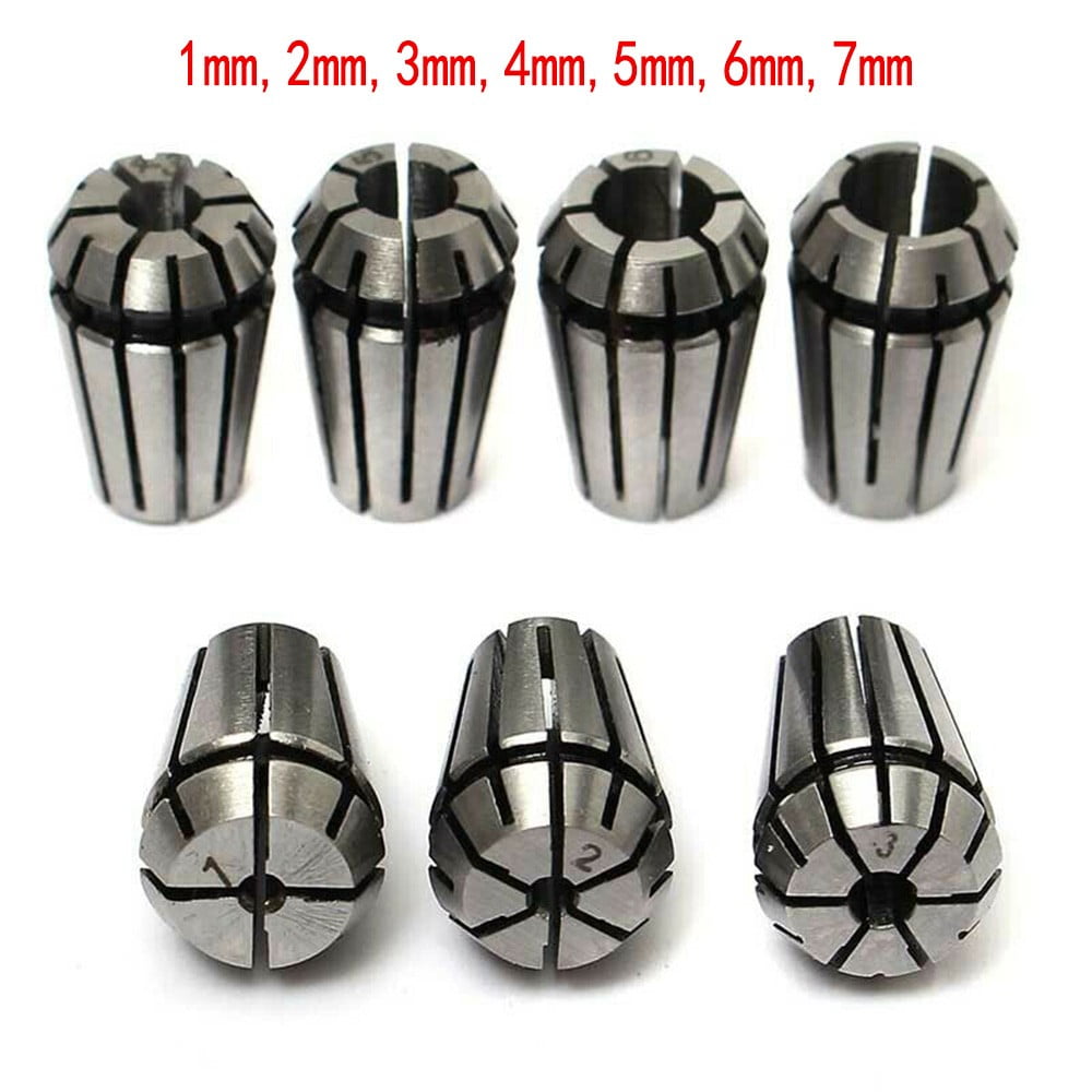 7 Pcs ER11 Spring Collet Chuck Set for CNC Milling Lathe Tool Engraving ...