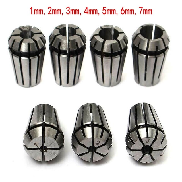 7 Pcs ER11 Spring Collet Chuck Set for CNC Milling Lathe Tool Engraving ...