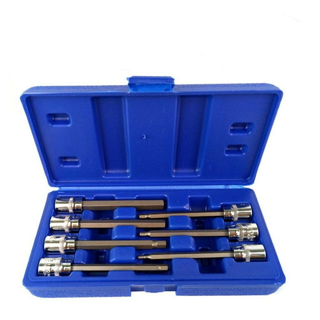 7 Pcs Extra Long Metric Hex Bit Socket Set Vanadium Steel Sockets Hex Bit Sockets - Walmart.com