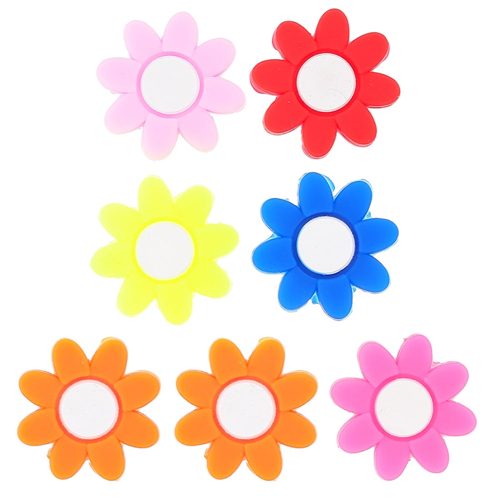 7 Pcs Flower Shock Absorber Tennis Racket Dampeners Small Silicone ...