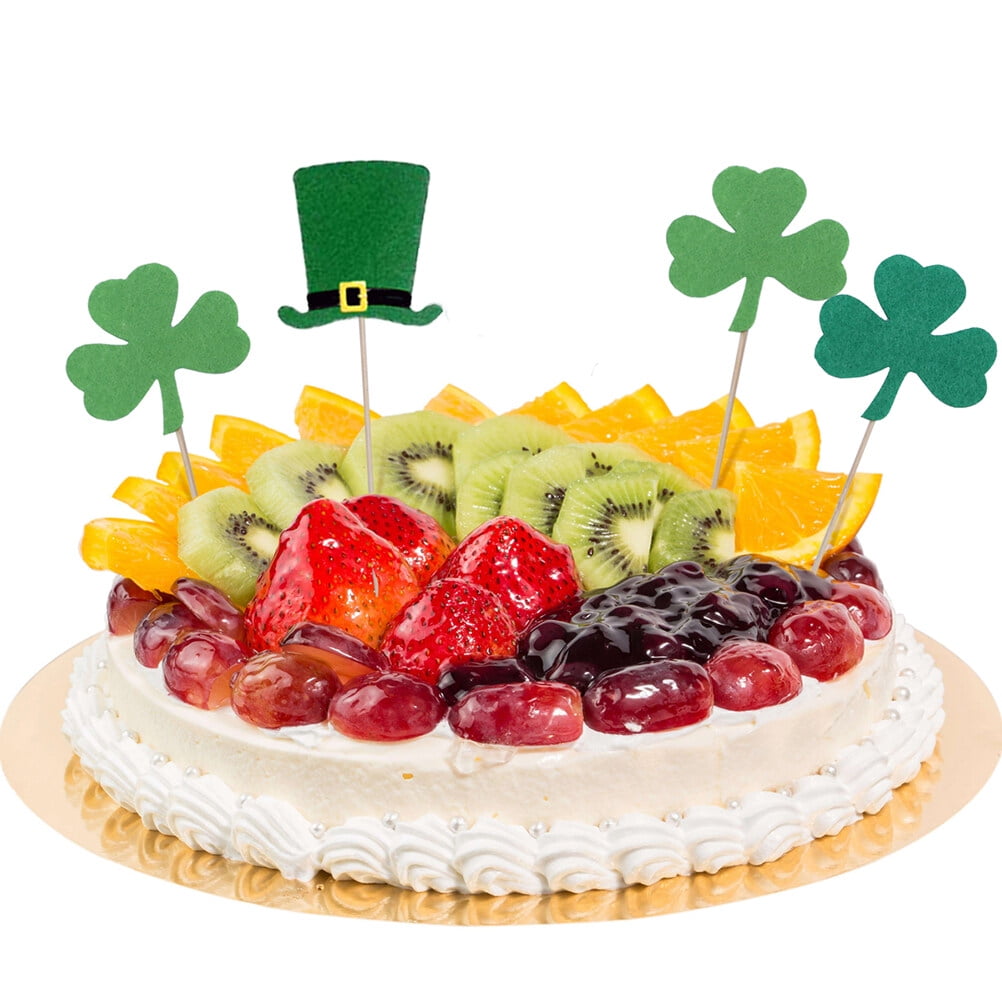 OULII Irish Cake Toppers Clover Style 7Pack 2.3x2.2in For Party Hosts ...