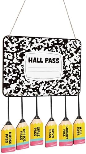 7 Pcs Hall Passes for Classroom Include 1 Hall Passes Chalkboard with 6 ...