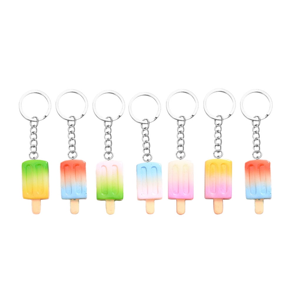 7 Pcs Ice Cream Popsicle Pendant Key Chains Rucksack of The Lid Toddler ...