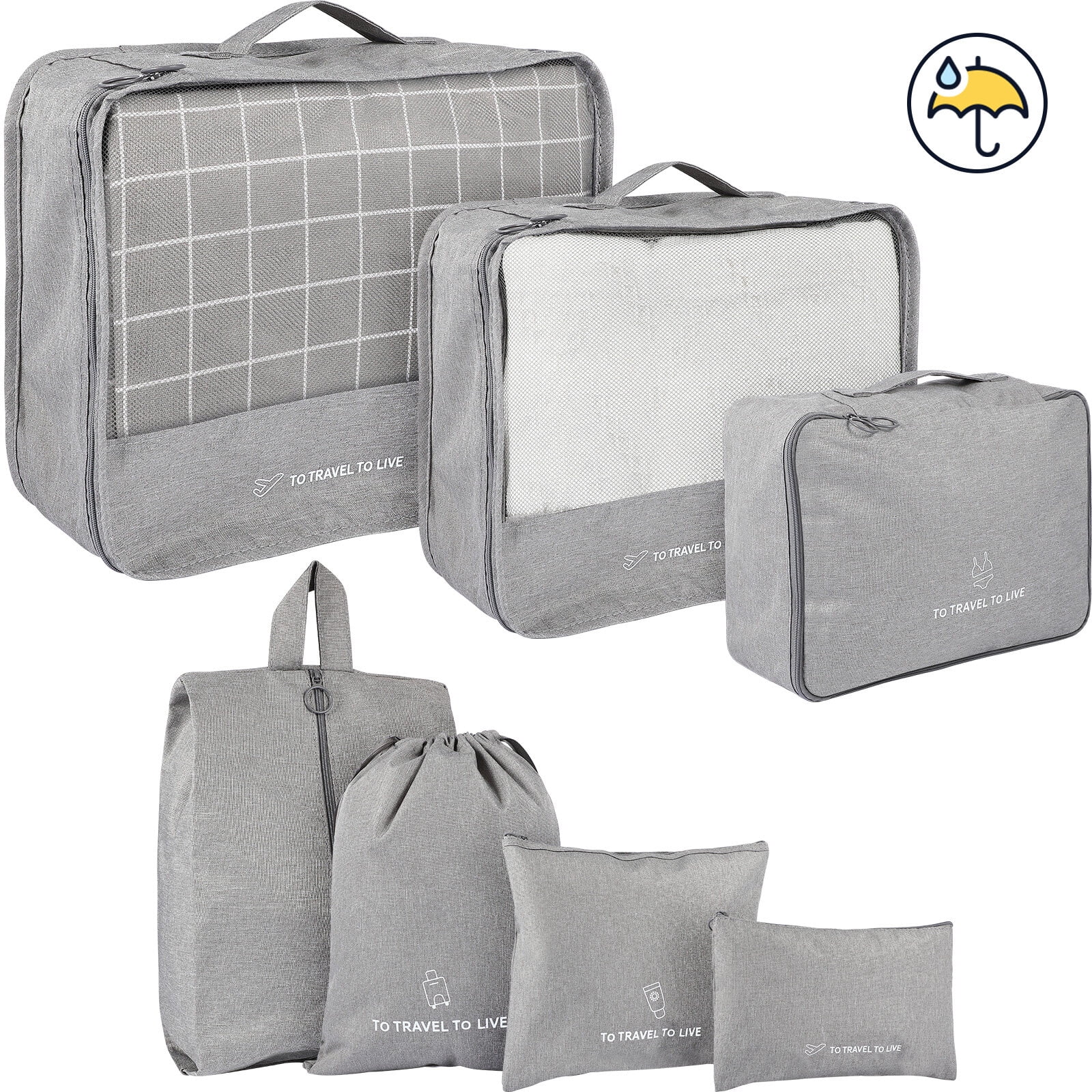 7 Pcs Luggage Storage Bags for Travel Laundry Suitcase Organizer ...