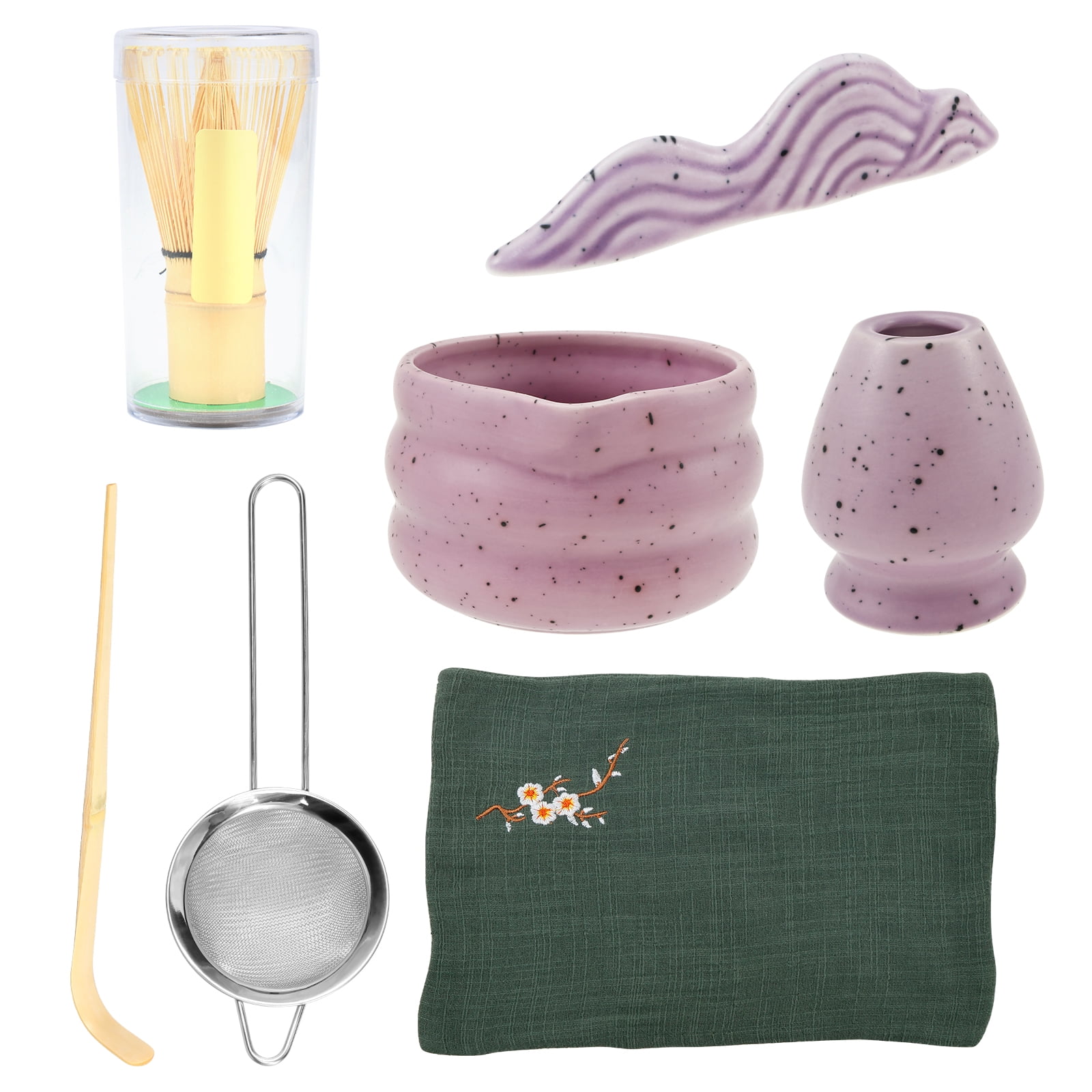 7 Pcs Matcha Tea Set Elegant Matcha Kit with Whisk Bowl Whisk Holder ...