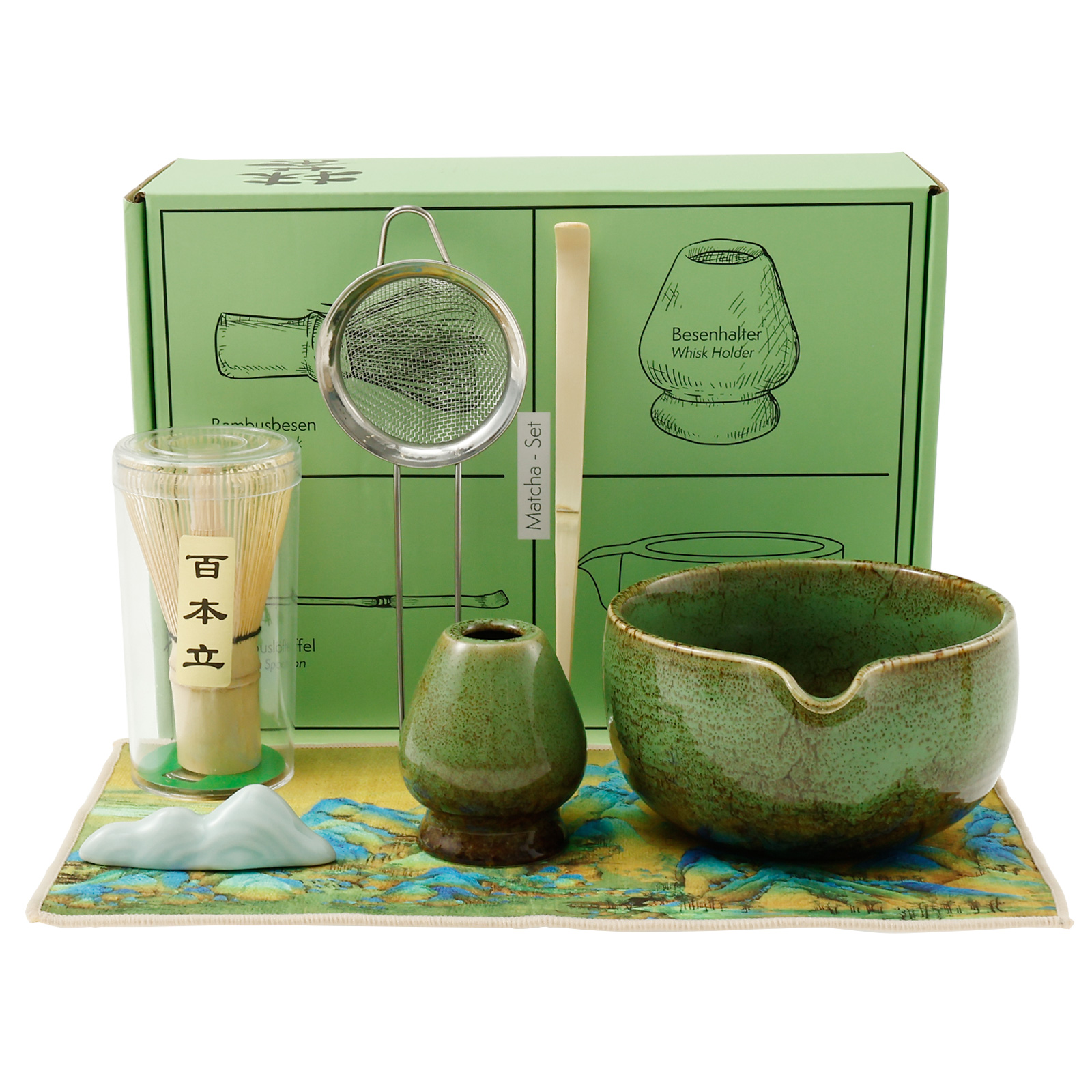 7 Pcs Matcha Whisk Set for Beginners Elegant Bamboo Japanese Matcha Tea ...