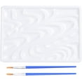 7 Pcs Palette and Brushes Set 1 Pc Oil Palettes and 6 Pcs Paint Brushes ...