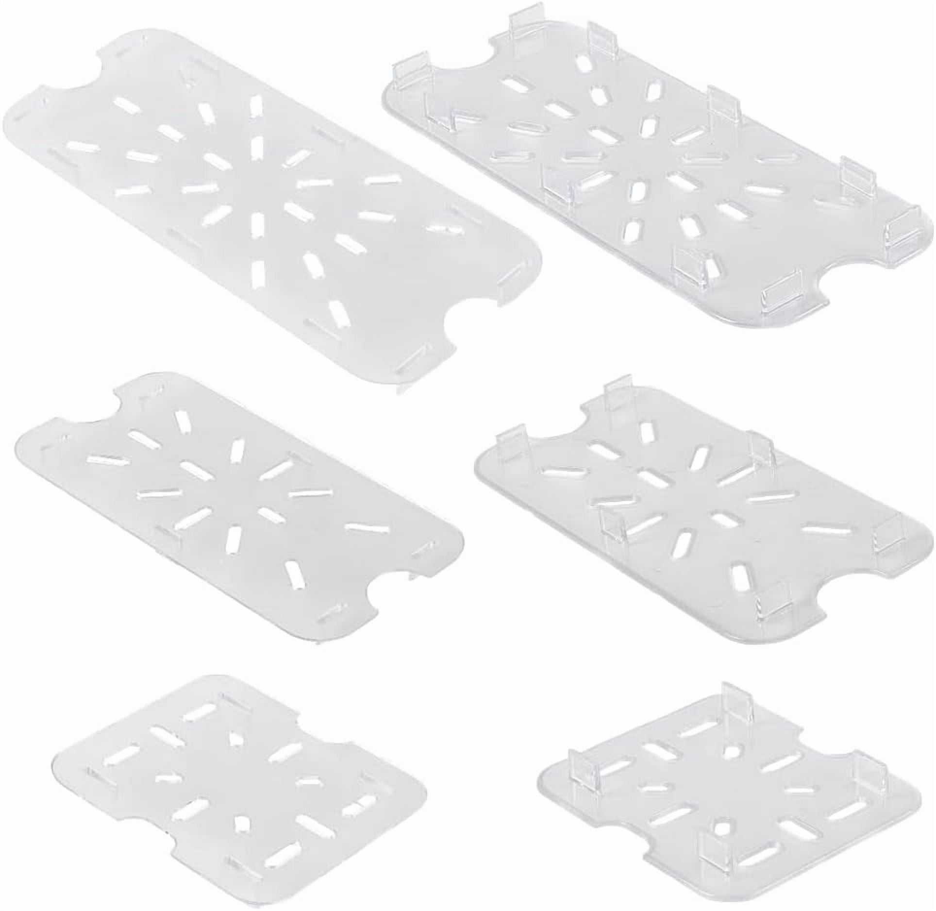 7 Pcs Plastic Drain Shelf for 1/3 1/4 1/6 Size Food Pan Clear Plastic ...