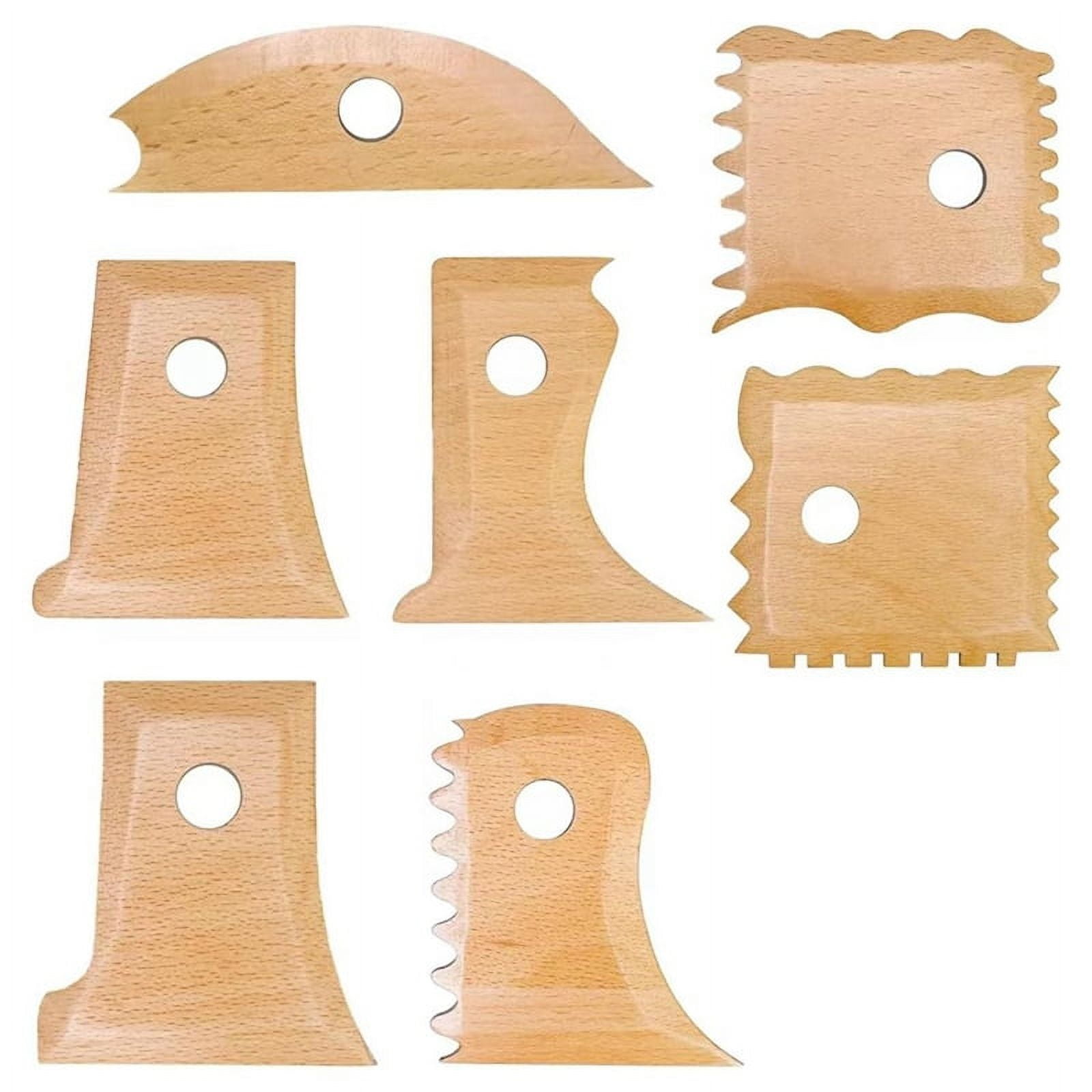 7 Pcs Pottery Tool Kit, Wooden Pottery Trimming Tools Pottery Trimming ...