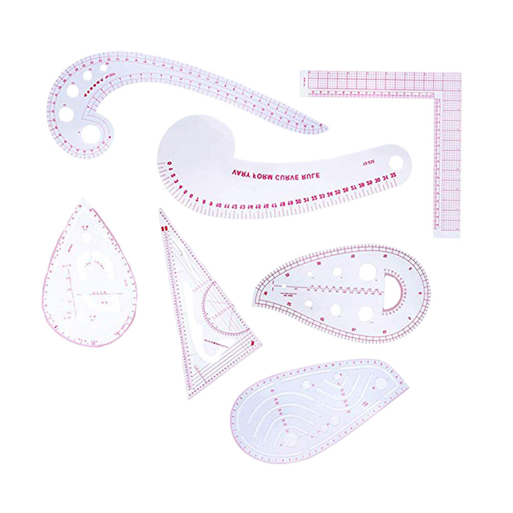 7 Pcs Quilting Rulers Drawing Tools Tailor Tool Quilling Tool Sewing ...