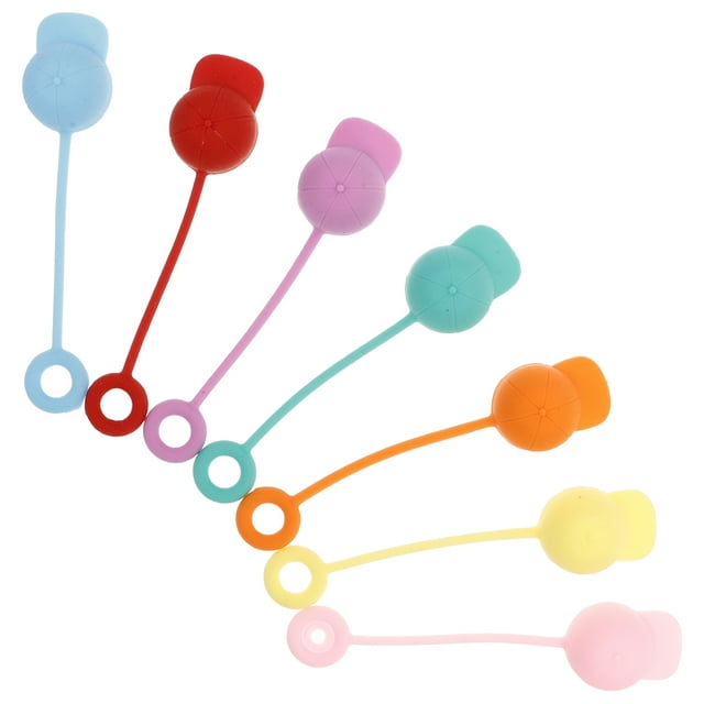 7pcs Straw End Protectors Straw Toppers Reusable Straw Covers Straw ...