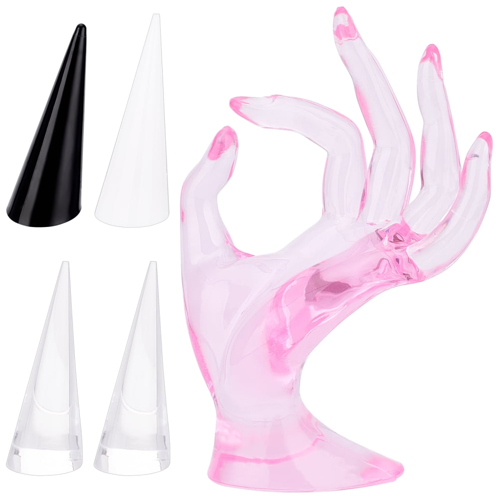 7 Pcs Ring Displays Stands Kit Hand Jewelry Display Holder Cone Shape ...