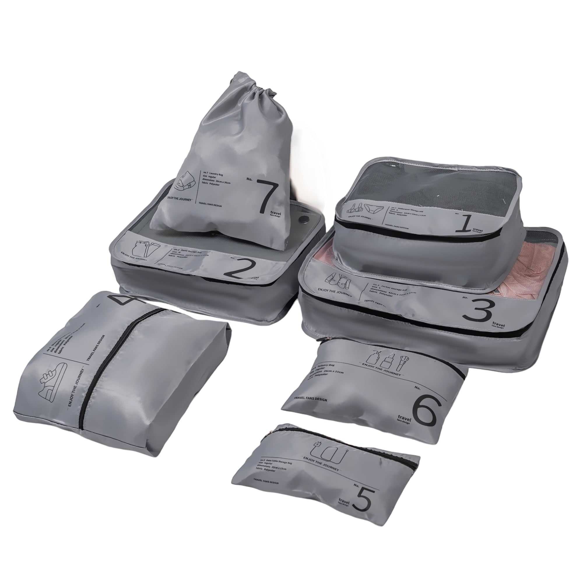 Travelhouse 7 Pcs Set Packing Cubes for Travel Suitcase Luggage ...