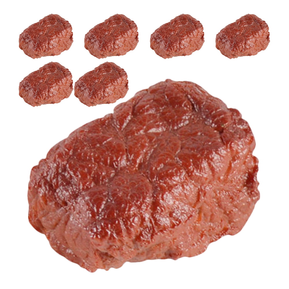 7 Pcs Simulation Beef Model Beef Cubes Fake Meat Model Artificial Meat ...
