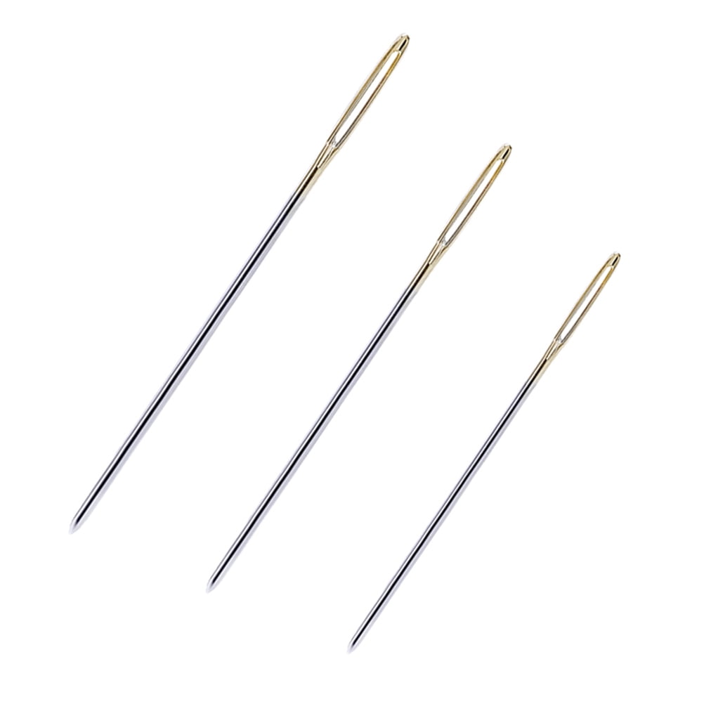 7 Pcs Stainless Steel Large Hole Needles Long Steel Knitting Needles ...