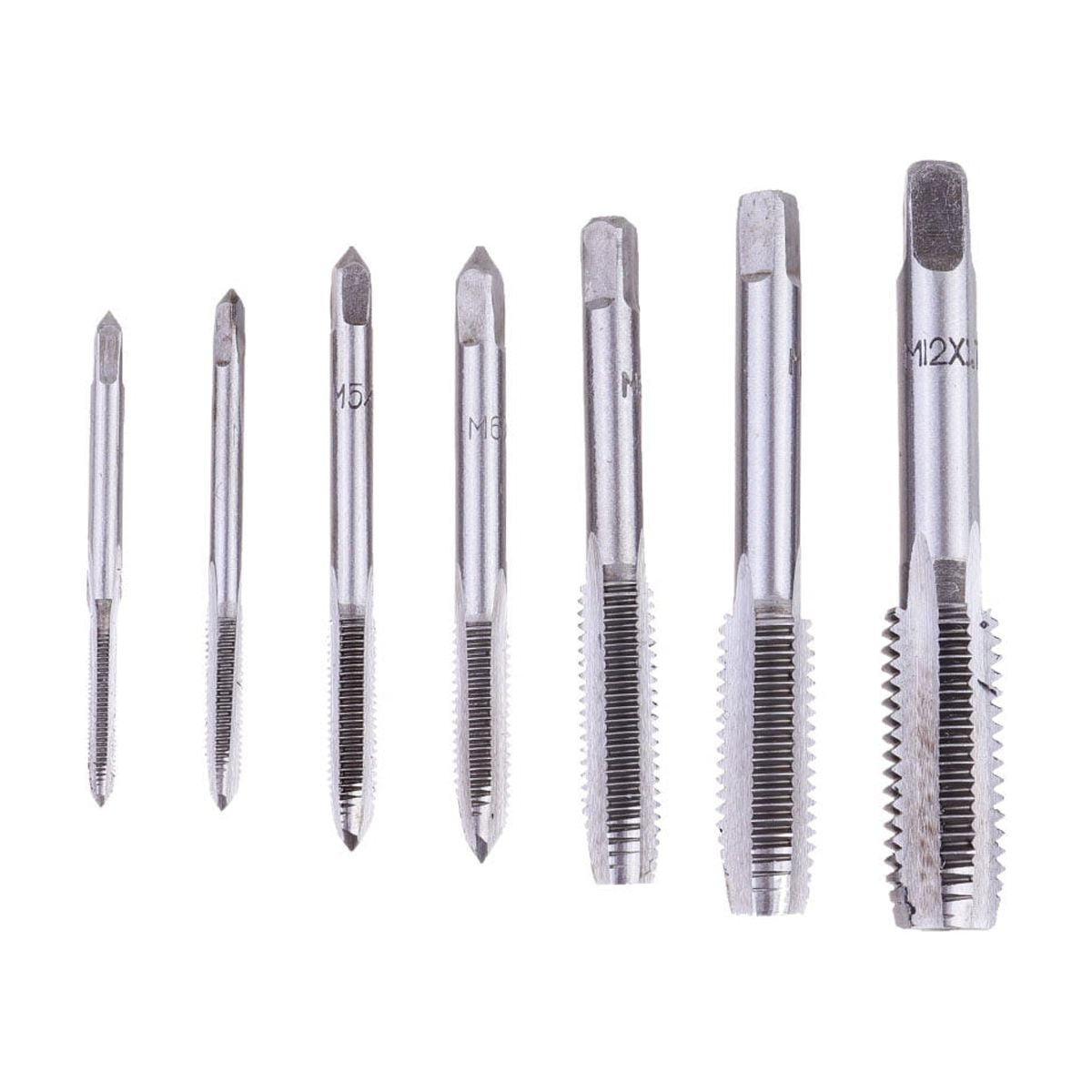 Howooi 7 Pcs Straight Fluted Thread Screw Taps Plug Drill Set DIY ...