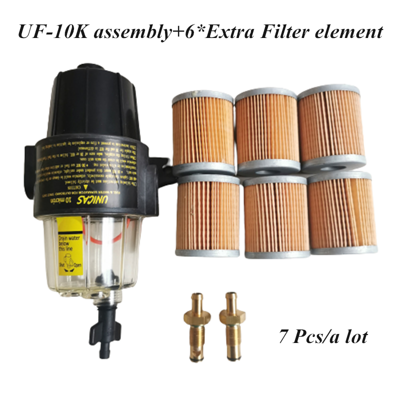 7 Pcs UF10K Fuel Filter Element UF-10K Water Separator Assembly with ...