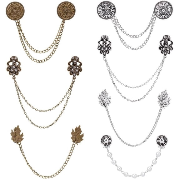 7 Pcs Vintage Sweater Shawl Clips for Women Alloy Collar Chain Pins ...