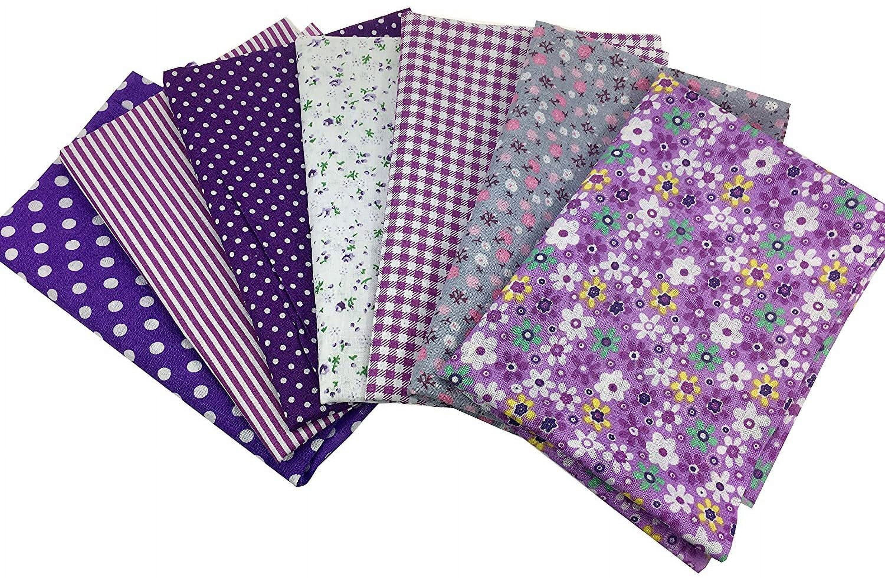 7-Piece 25x25cm Cotton Blend Fabric Bundle, Pre-Cut Quilt Squares for ...