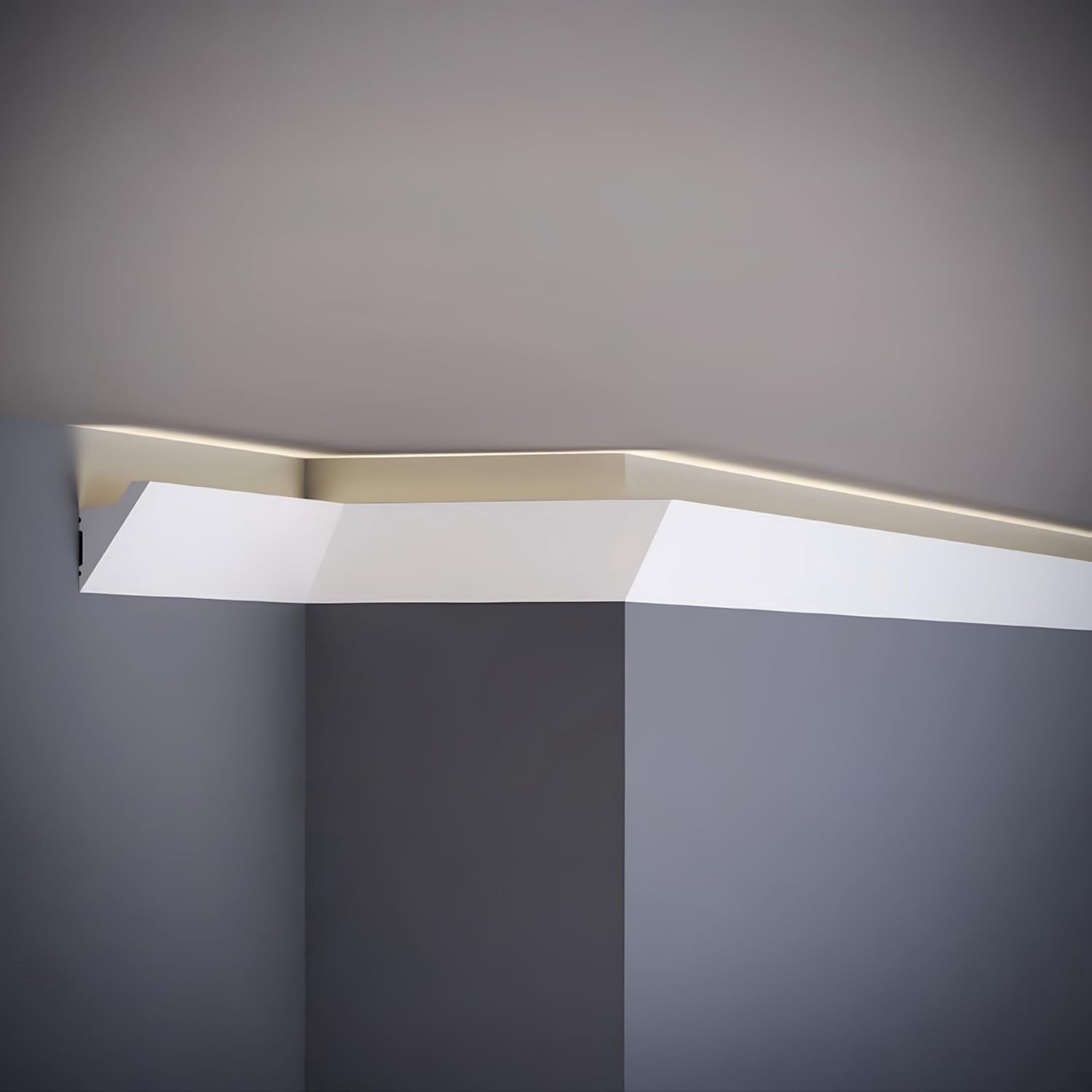7-Piece 94.5″ (55.12 ft) LED Baseboard & Crown Molding with Duct Kit ...