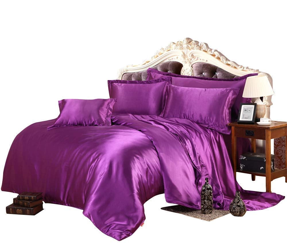 7 Piece All Season - Satin Comforter Set (Comforter + Flat Sheet ...