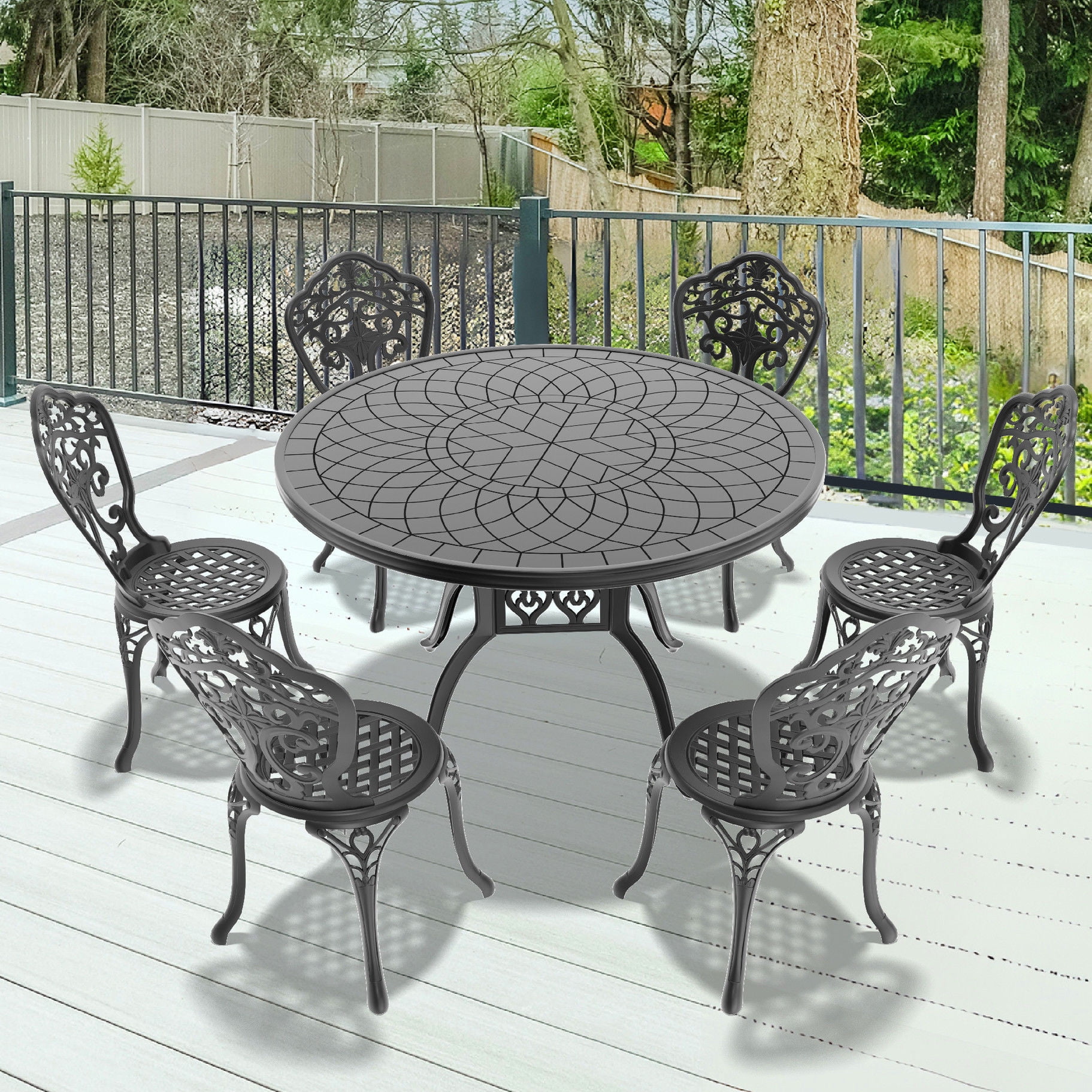 7-Piece All-Weather Aluminum Dining Furniture Set | Ideal for Outdoor ...