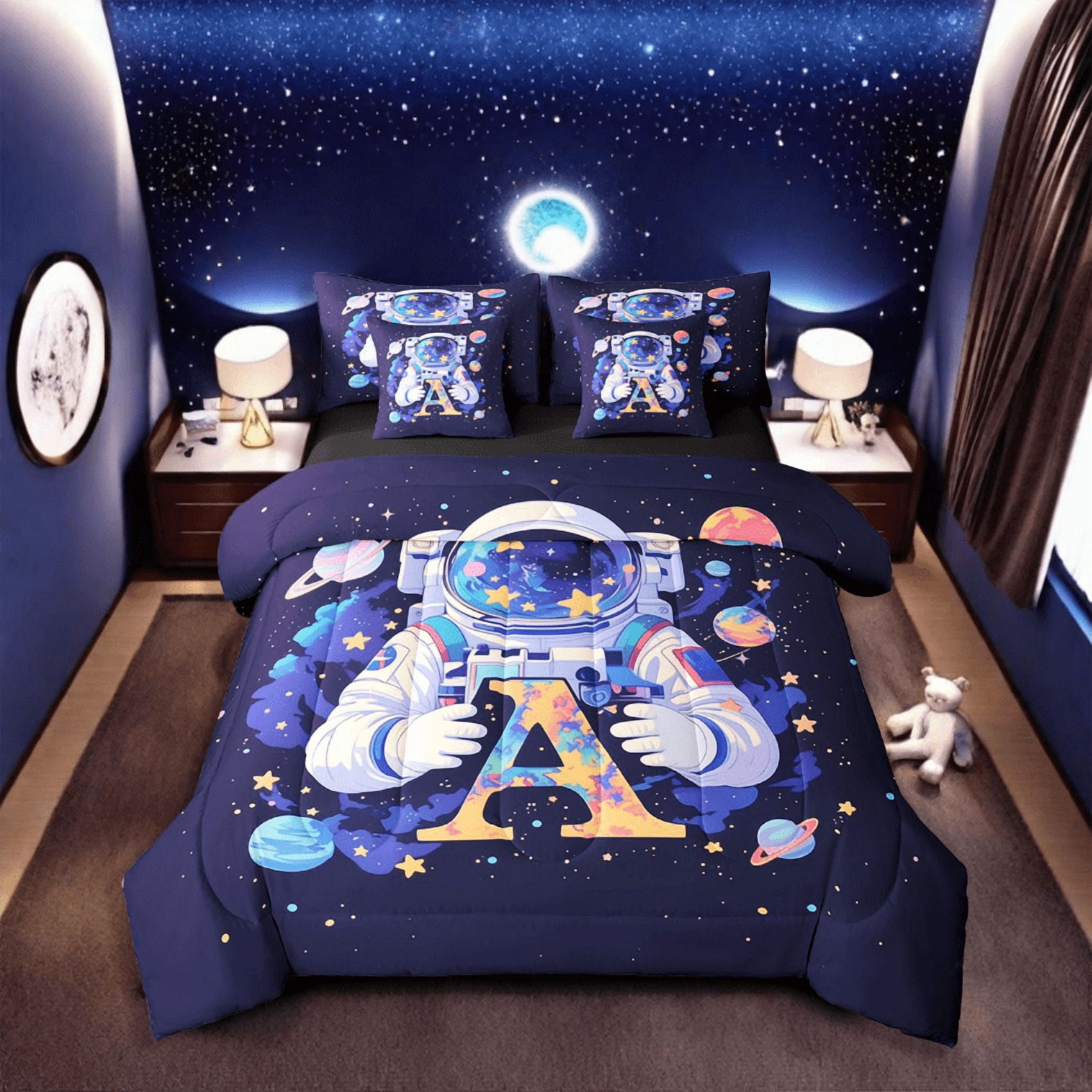 Erosebridal 7 Piece Astronaut Bed In A Bag Twin Galaxy,Outer Space ...