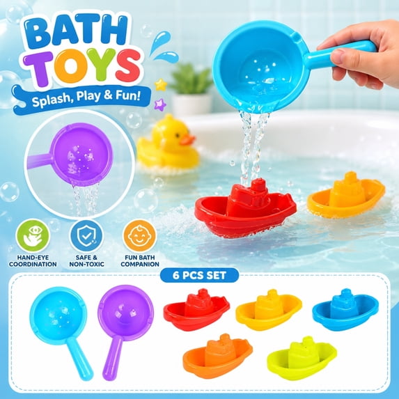 7 Piece Bath and Pool Toys Set, Kids Water Toys, Water Table, Pool Toys ...