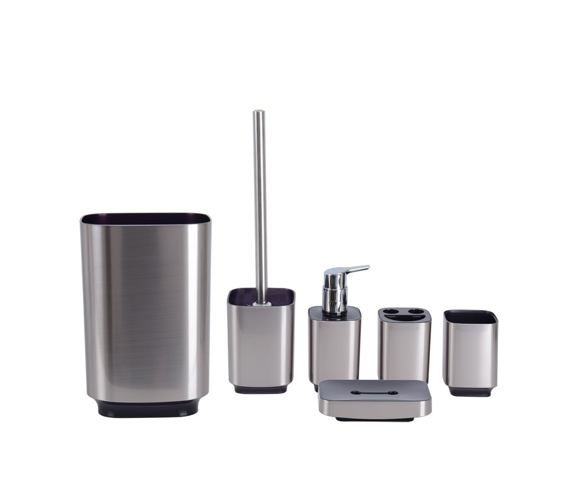 7 Piece Bathroom Accessory Set Regency Silver - Walmart.com
