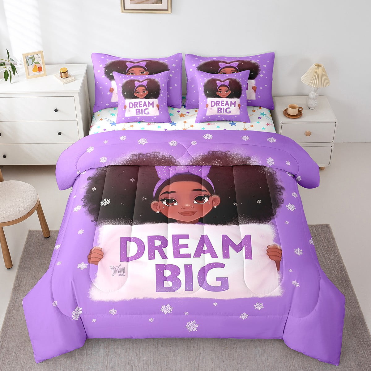 7 Piece Black Magic Bedding Sets Afro Bed in a Bag King Size Christmas ...