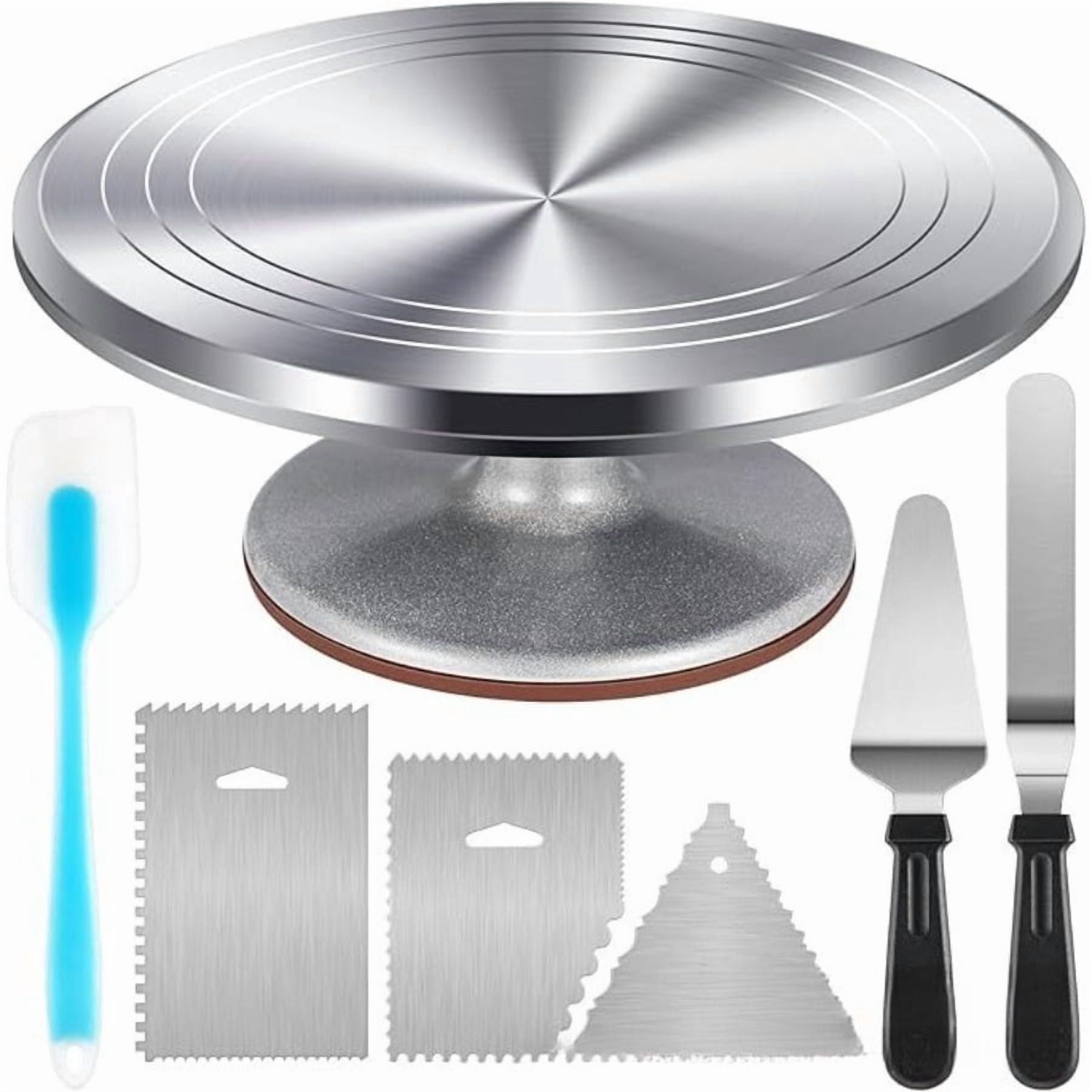 7-Piece Cake Decorating Turntable Set, Stainless Steel Scraper ...