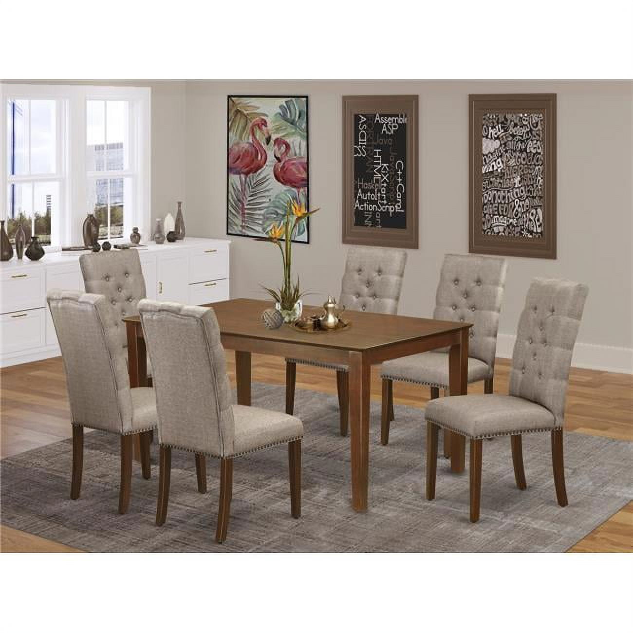 7 Piece Capri Kitchen Furniture Set - Mahogany & Dark Khaki - Walmart.com