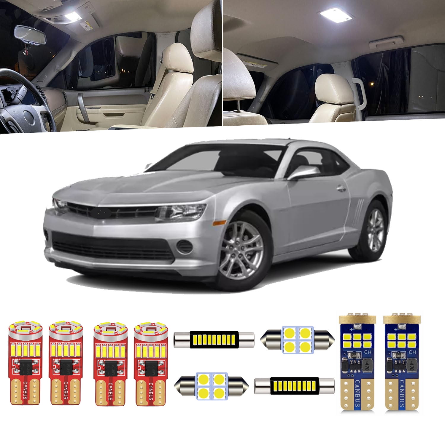 7 Piece Car Interior LED Lights Kit for Chevrolet Camaro 2010-2015 ...