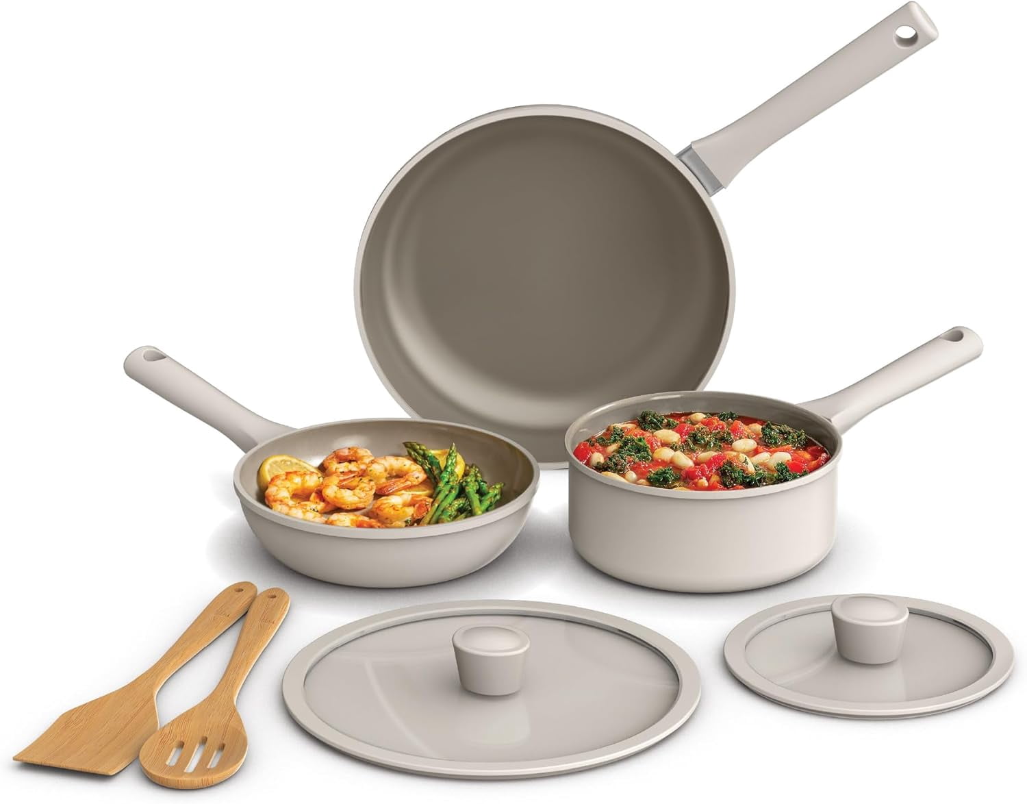 7 Piece Cookware Set with Ceramic Nonstick Coating , Dishwasher Safe ...