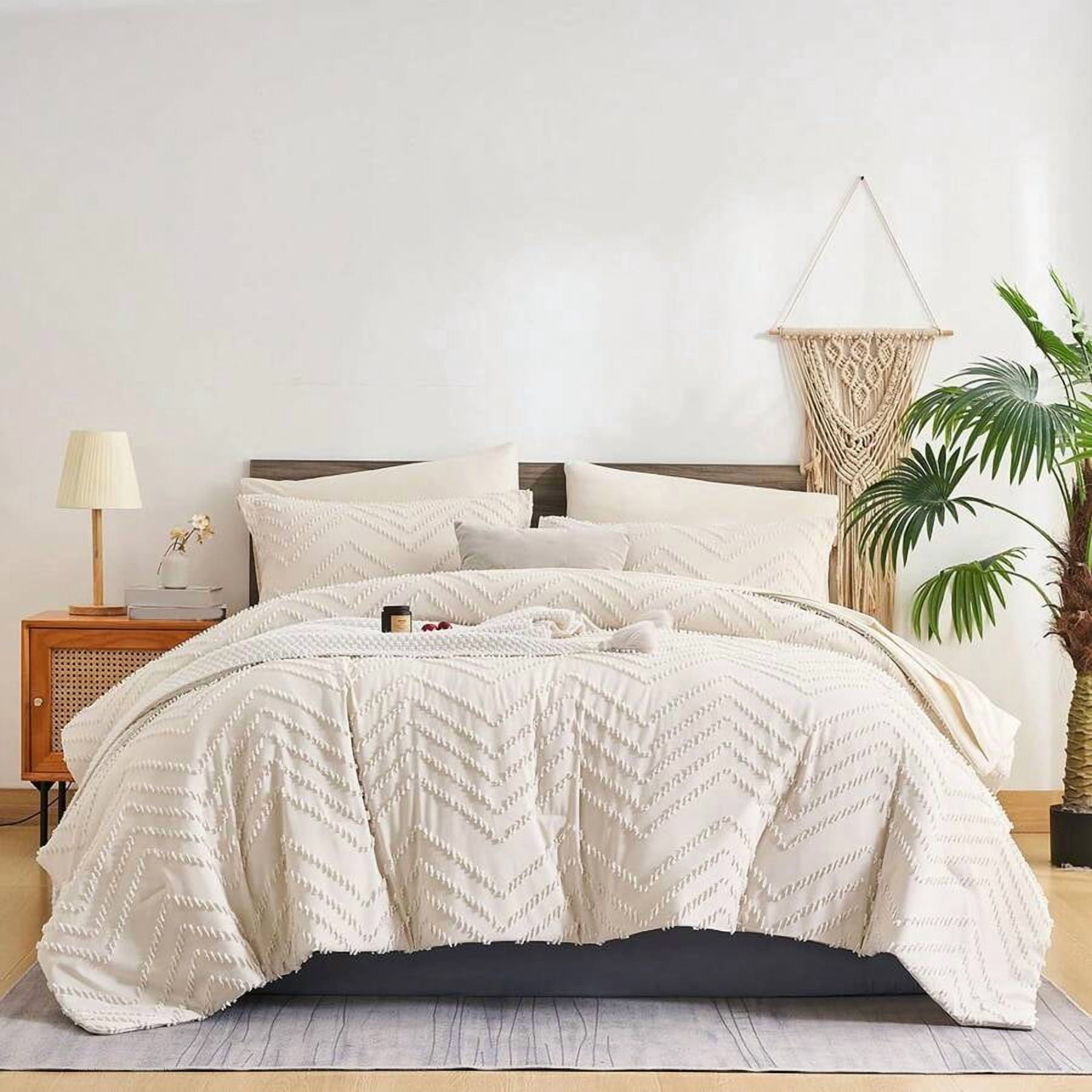 7-Piece Cozy Cut Flower Comforter Sets Queen - Soft Microfiber ...