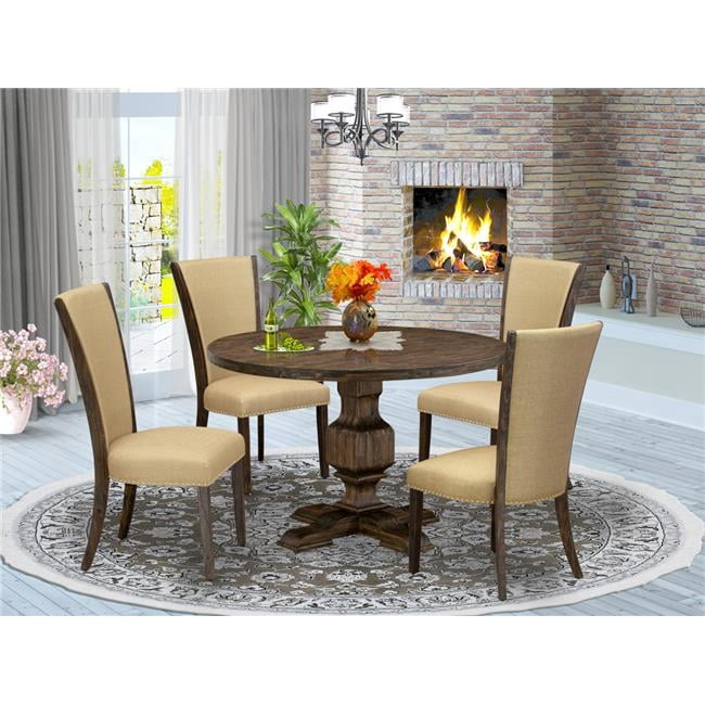 7 Piece Dining Set - Brown & Distressed Jacobean - Walmart.com
