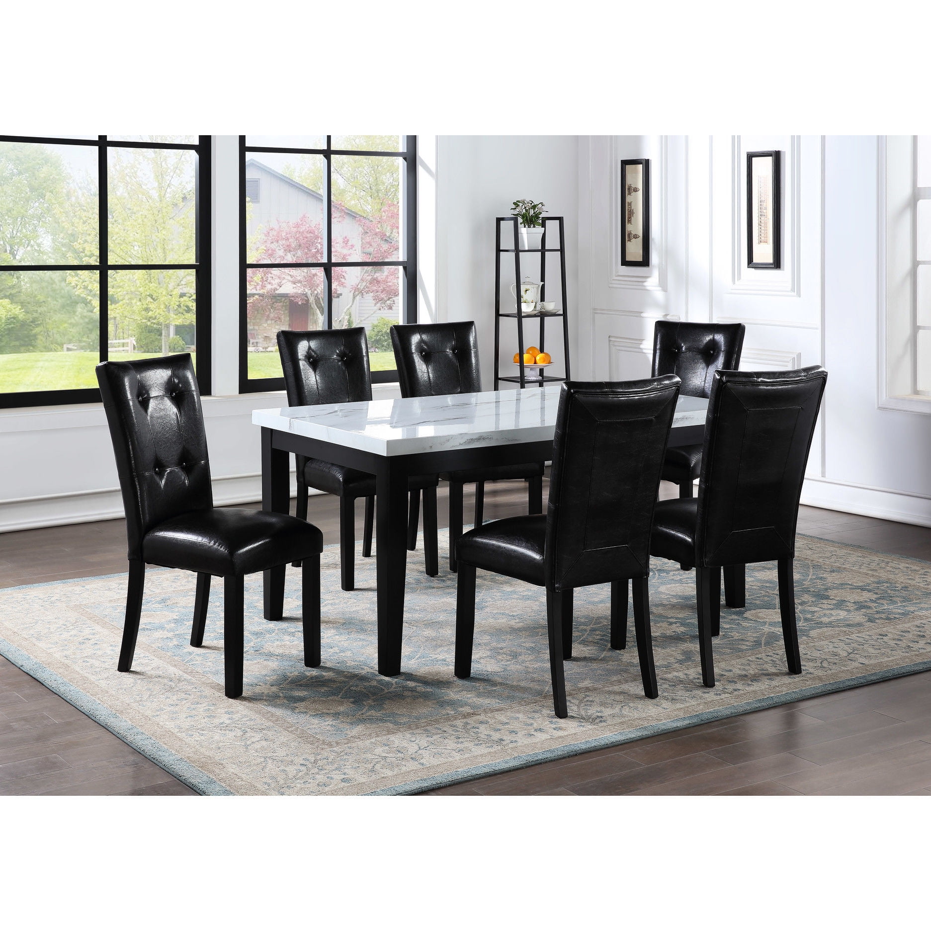 7 Piece Dining Set | Modern Design for Family Meals | Asian Hardwood ...