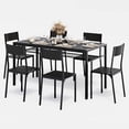 7-Piece Dining Table Set for 6, Space-Saving Kitchen Table with Under ...