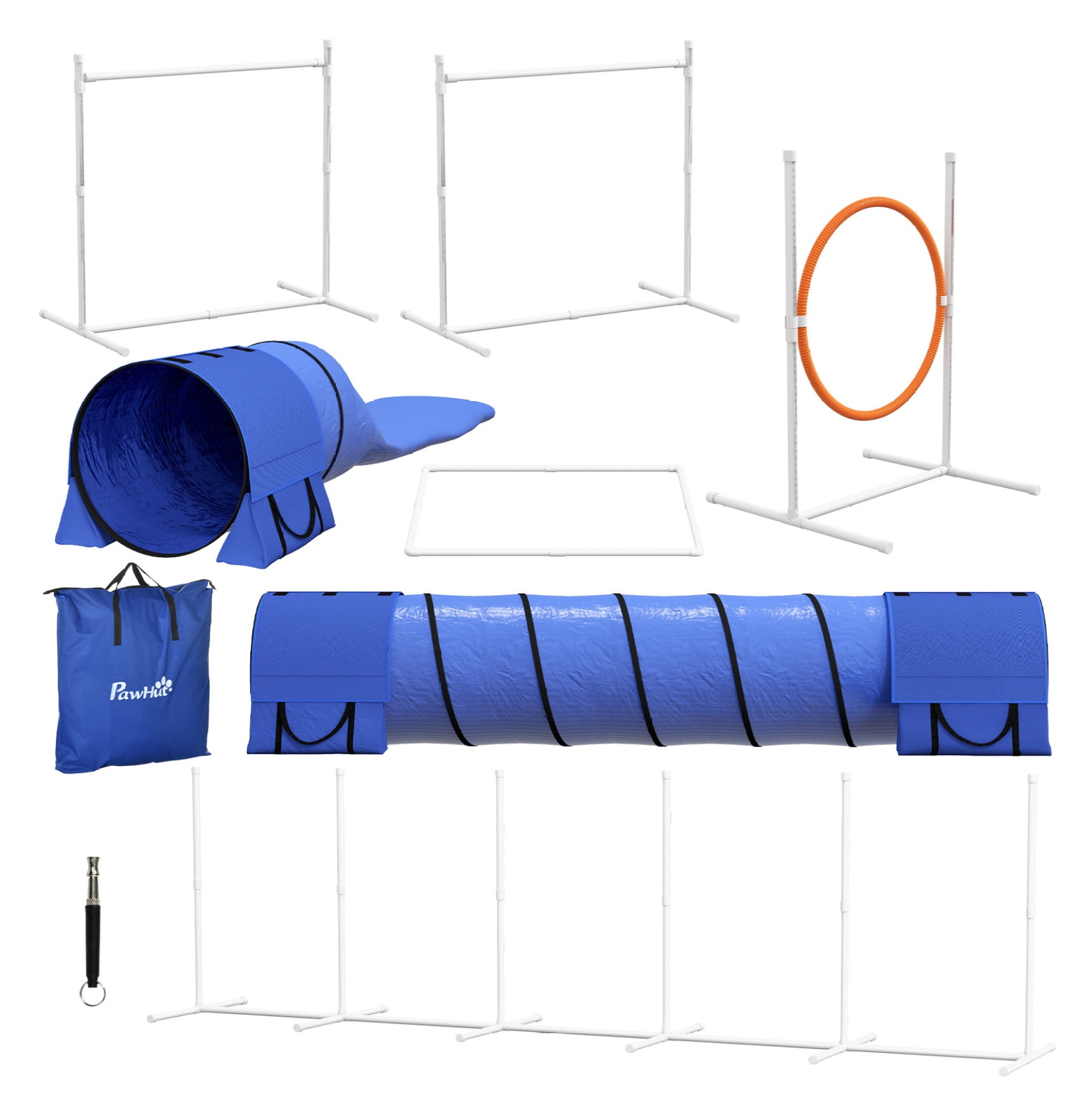 7 Piece Dog Agility Training Equipment, Dog Obstacle Course Starter Kit ...