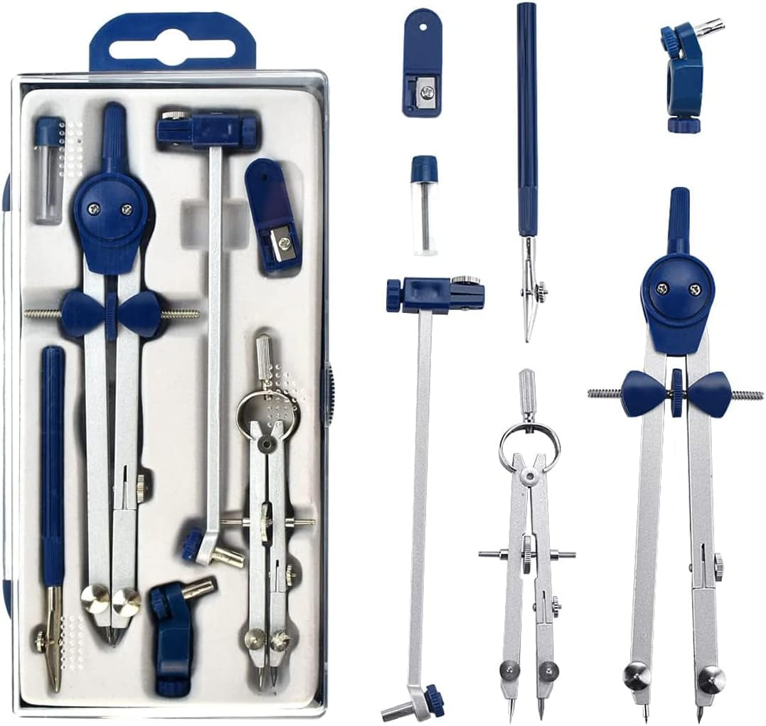 7-Piece Drafting Compass Set - Measurement Caliper Tools for Artists ...