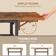 7-Piece Extendable Dining Table Set with Storage Shelf and Metal Frame ...