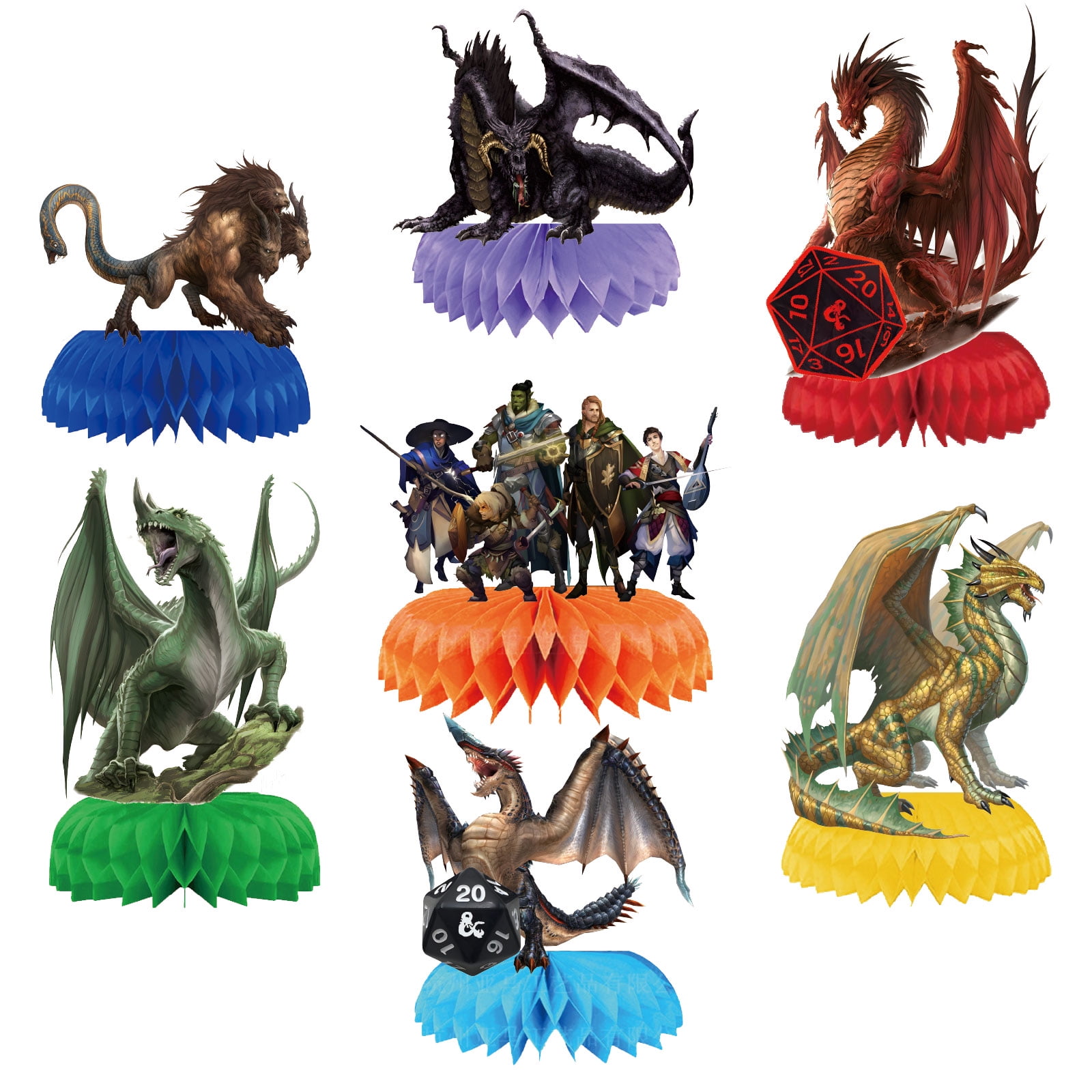 7-Piece For Dungeons and Dragons Cartoon Theme Honeycomb Table ...