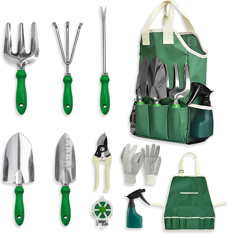 7-Piece Gardening Tool Set – Stainless Steel Hand Tools with Wooden ...