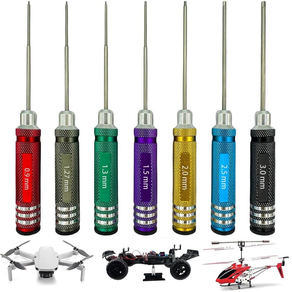 7 Piece Hex Screwdriver Set For For Rc Cars Helicopters Drones ...