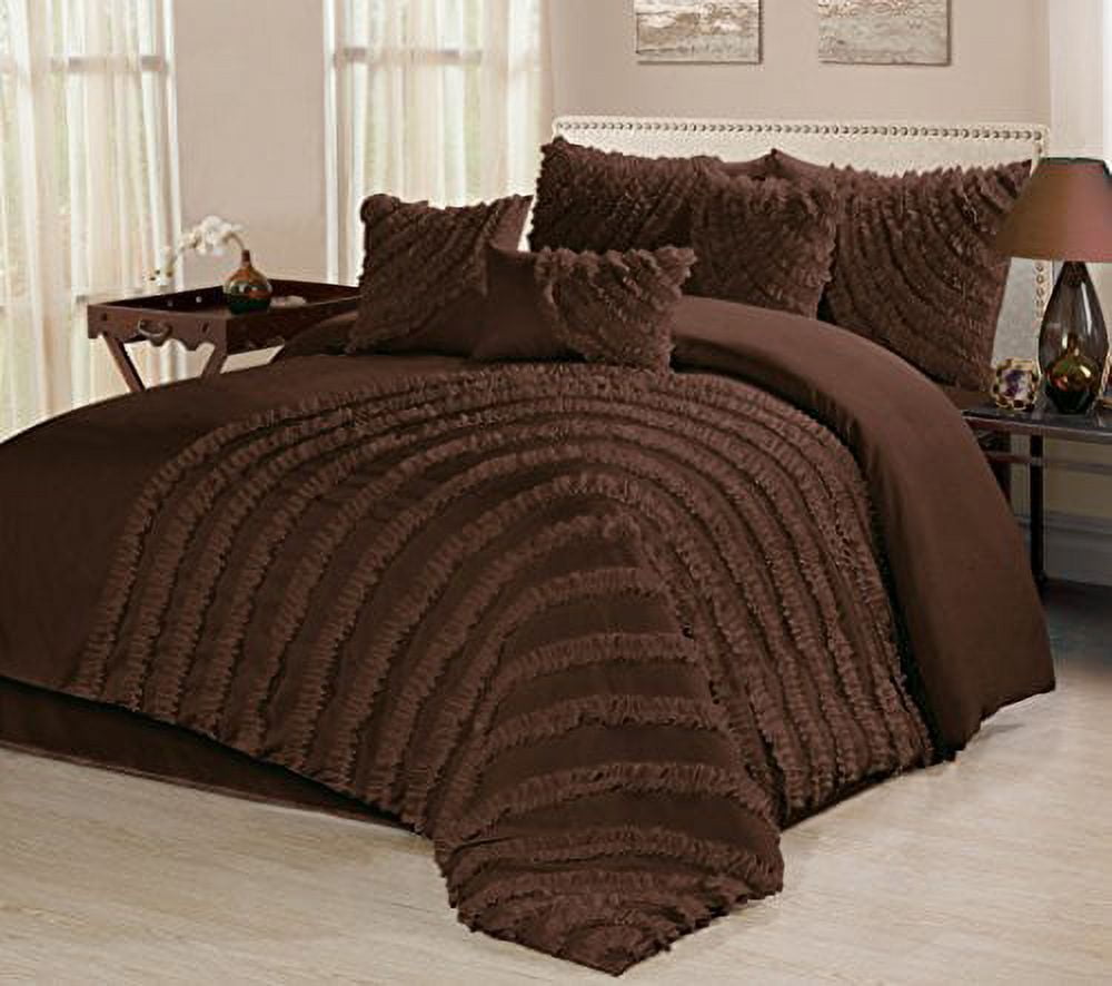 7 Piece Hillary Bed in a Bag Ruffled Clearance bedding Comforter Set ...