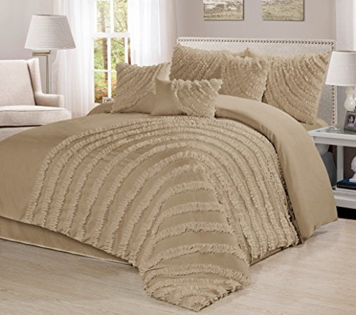 7 Piece Hillary Bed in a Bag Ruffled Clearance bedding Comforter Set ...
