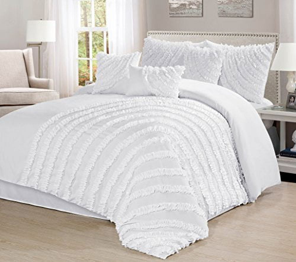 7 Piece Hillary Bed In A Bag Ruffled Clearance Bedding Comforter Set